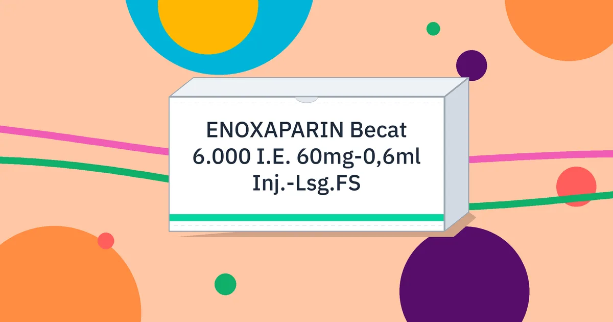 Symbolbild: Packung mit der Aufschrift ENOXAPARIN Becat 6.000 I.E. 60mg-0,6ml Inj.-Lsg.FS (PZN 16833558) – Verfügbarkeit und Bezug in Apotheken in Frankfurt am Main