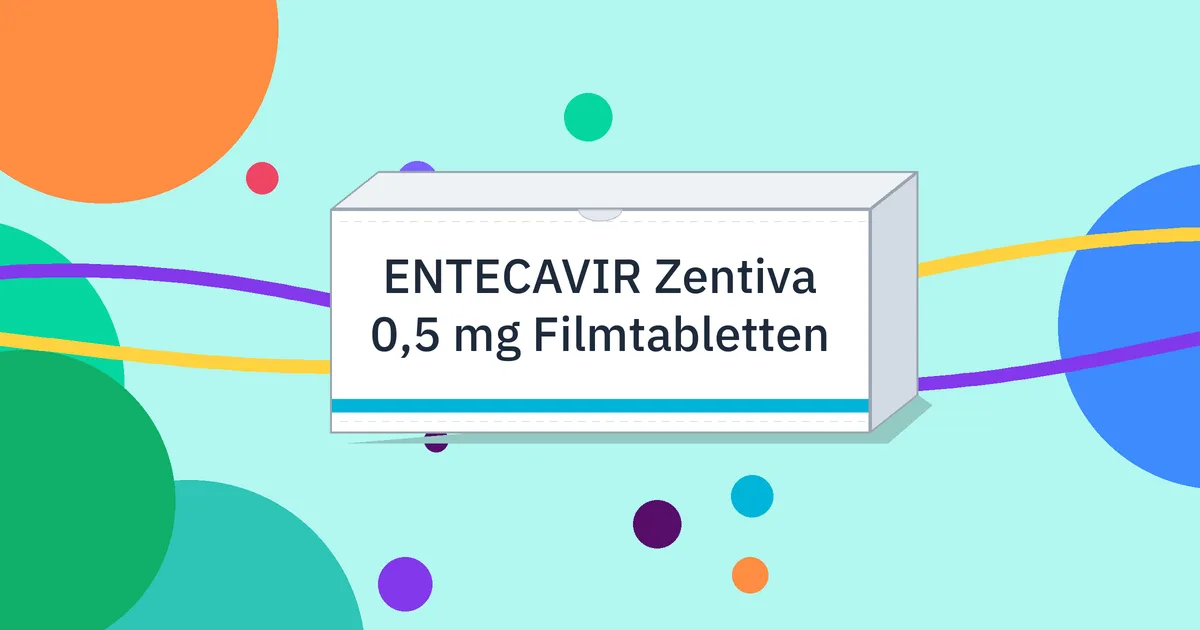 Symbolbild: Packung mit der Aufschrift ENTECAVIR Zentiva 0,5 mg Filmtabletten (PZN 12647652) – Verfügbarkeit und Bezug in Apotheken in Frankfurt am Main