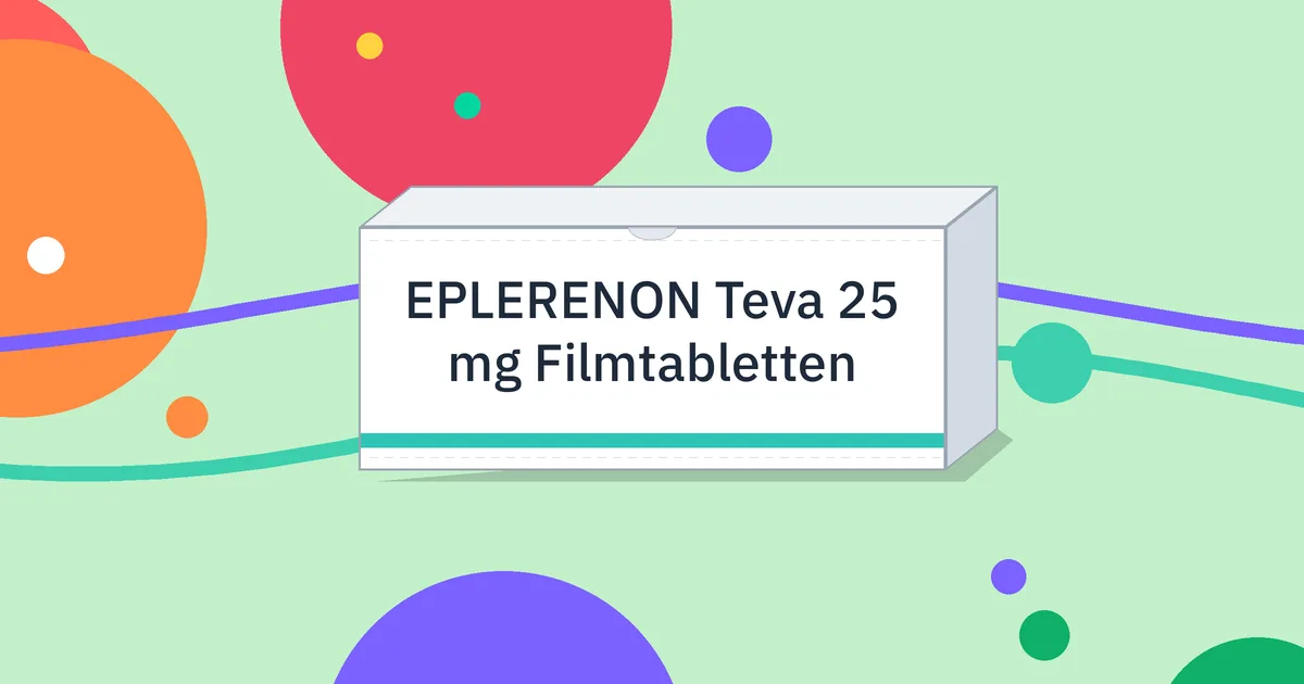 Symbolbild: Packung mit der Aufschrift EPLERENON Teva 25 mg Filmtabletten (PZN 16934118) – Verfügbarkeit und Bezug in Apotheken in Frankfurt am Main