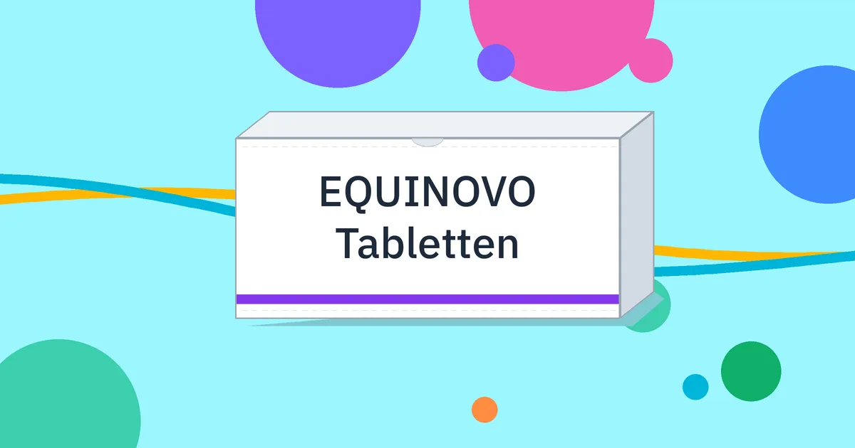 Symbolbild: Packung mit der Aufschrift EQUINOVO Tabletten (PZN 08820553) – Verfügbarkeit und Bezug in Apotheken in Frankfurt am Main