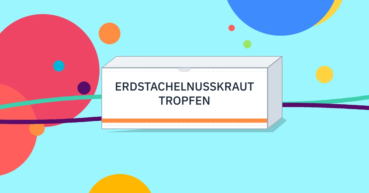 Symbolbild: Packung mit der Aufschrift ERDSTACHELNUSSKRAUT TROPFEN (PZN 14128086) – Verfügbarkeit und Bezug in Apotheken in Frankfurt am Main