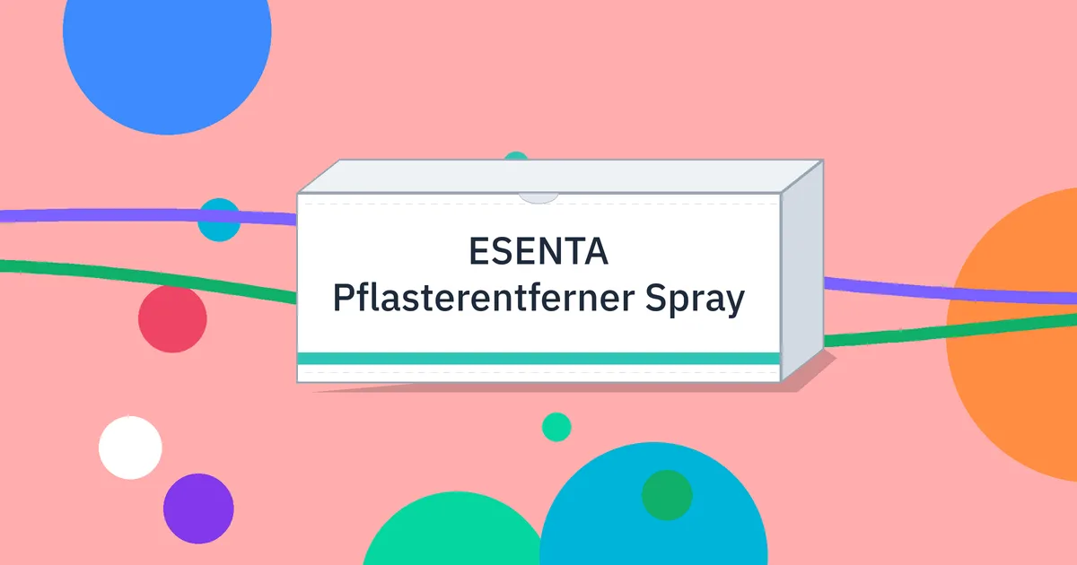 Symbolbild: Packung mit der Aufschrift ESENTA Pflasterentferner Spray (PZN 18729411) – Verfügbarkeit und Bezug in Apotheken in Frankfurt am Main