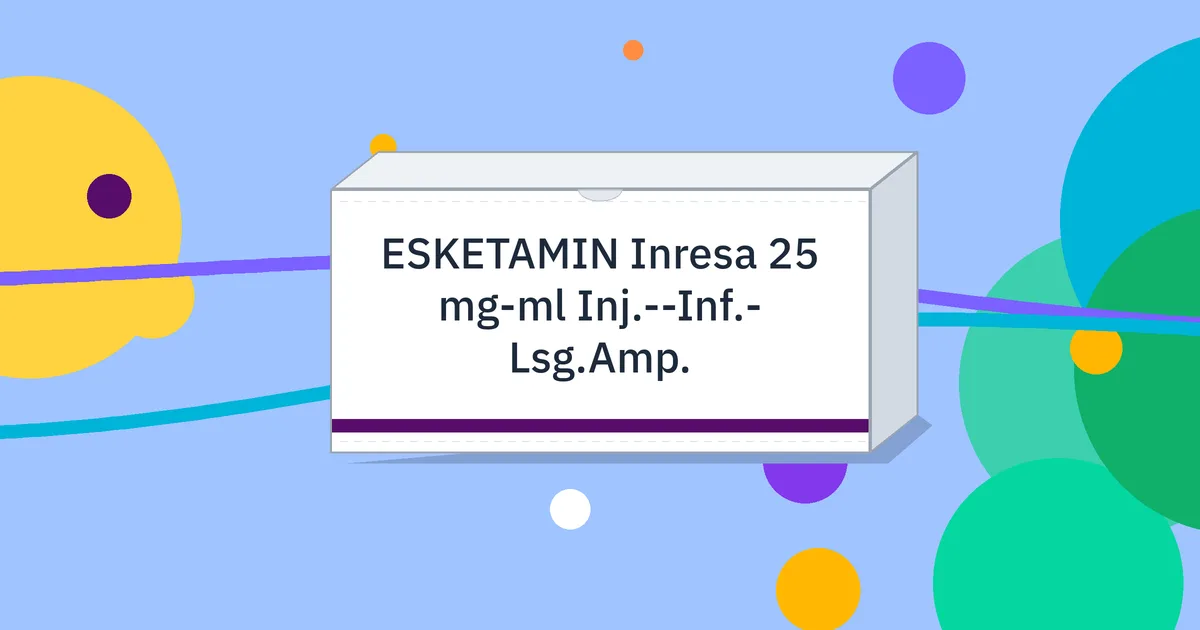 Symbolbild: Packung mit der Aufschrift ESKETAMIN Inresa 25 mg-ml Inj.--Inf.-Lsg.Amp. (PZN 16021180) – Verfügbarkeit und Bezug in Apotheken in Frankfurt am Main