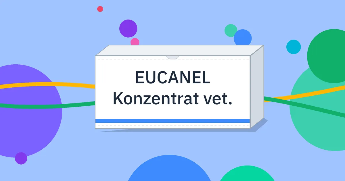 Symbolbild: Packung mit der Aufschrift EUCANEL Konzentrat vet. (PZN 04810492) – Verfügbarkeit und Bezug in Apotheken in Frankfurt am Main