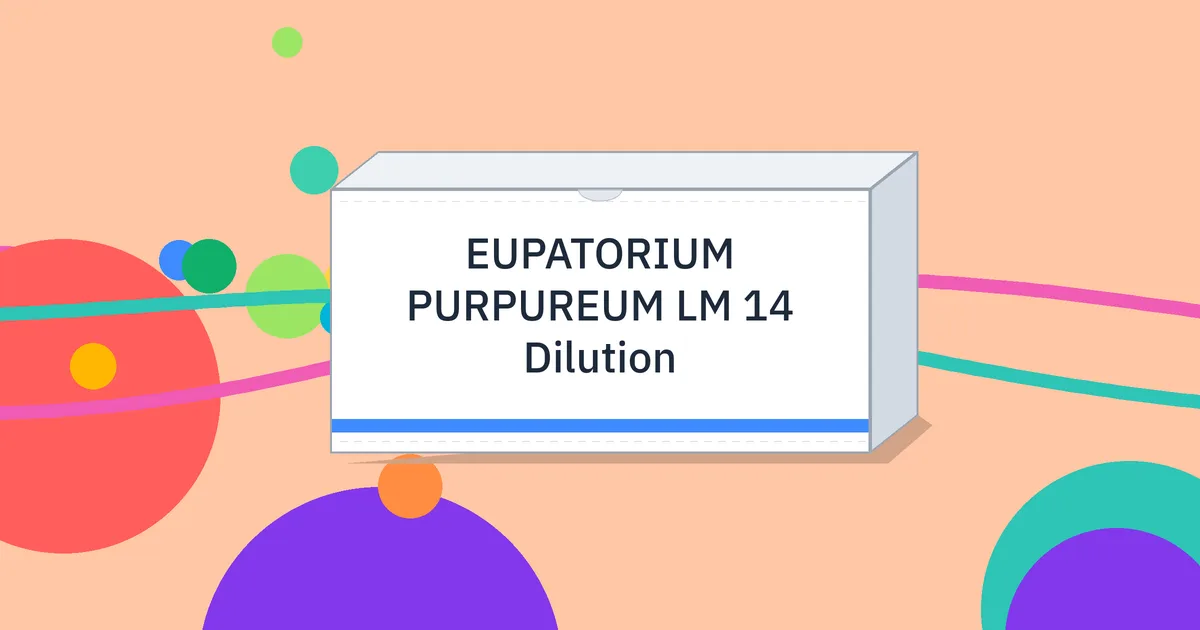 Symbolbild: Packung mit der Aufschrift EUPATORIUM PURPUREUM LM 14 Dilution (PZN 13481403) – Verfügbarkeit und Bezug in Apotheken in Frankfurt am Main