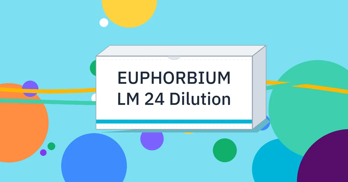 Symbolbild: Packung mit der Aufschrift EUPHORBIUM LM 24 Dilution (PZN 13483342) – Verfügbarkeit und Bezug in Apotheken in Frankfurt am Main