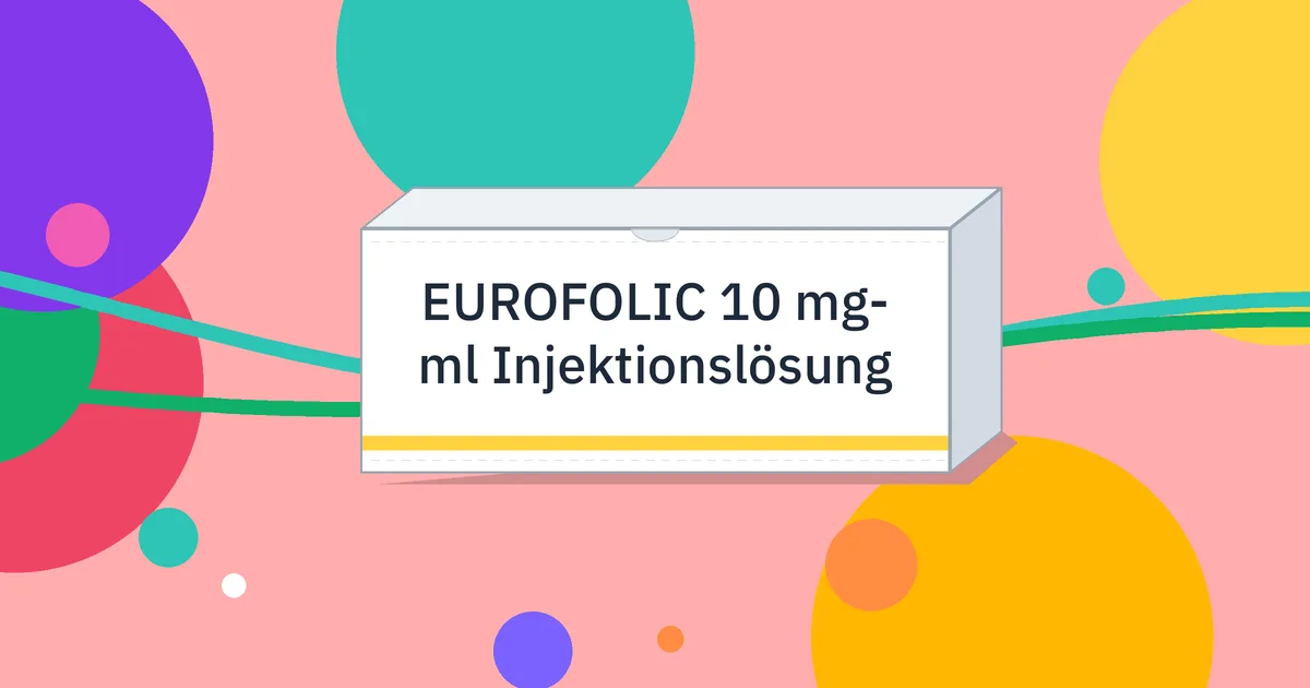 Symbolbild: Packung mit der Aufschrift EUROFOLIC 10 mg-ml Injektionslösung (PZN 20405650) – Verfügbarkeit und Bezug in Apotheken in Frankfurt am Main