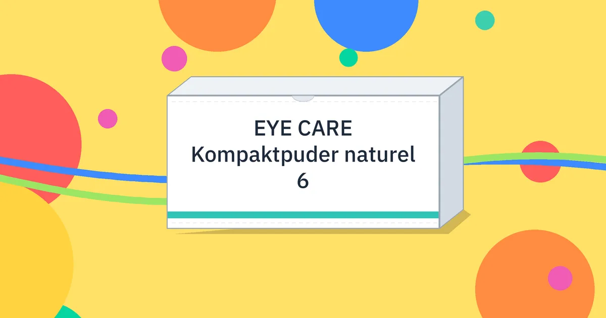 Symbolbild: Packung mit der Aufschrift EYE CARE Kompaktpuder naturel 6 (PZN 01157152) – Verfügbarkeit und Bezug in Apotheken in Frankfurt am Main