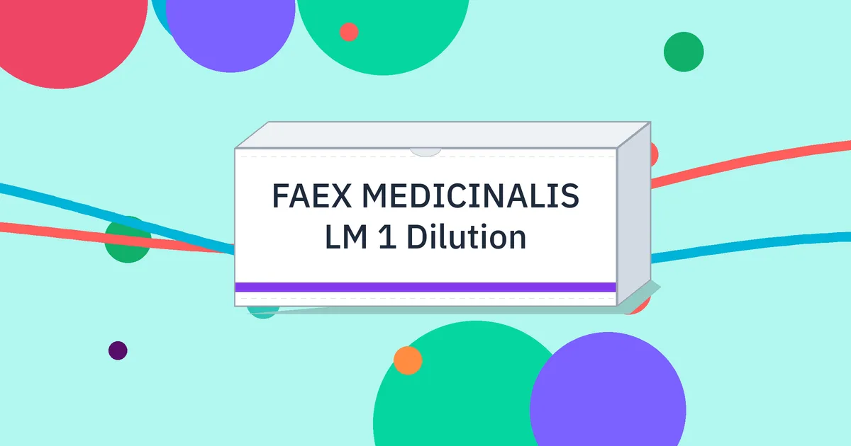 Symbolbild: Packung mit der Aufschrift FAEX MEDICINALIS LM 1 Dilution (PZN 13485909) – Verfügbarkeit und Bezug in Apotheken in Frankfurt am Main