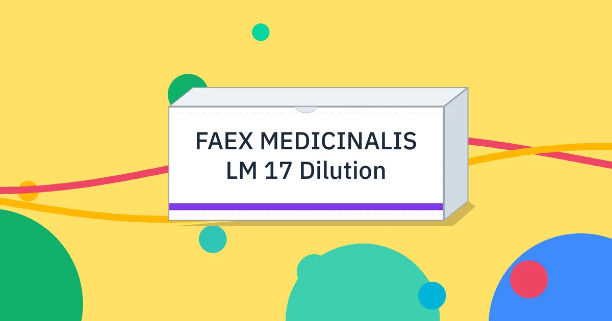 Symbolbild: Packung mit der Aufschrift FAEX MEDICINALIS LM 17 Dilution (PZN 13486085) – Verfügbarkeit und Bezug in Apotheken in Frankfurt am Main