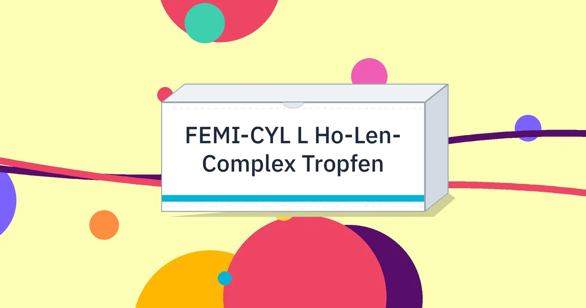 Symbolbild: Packung mit der Aufschrift FEMI-CYL L Ho-Len-Complex Tropfen (PZN 03395111) – Verfügbarkeit und Bezug in Apotheken in Frankfurt am Main