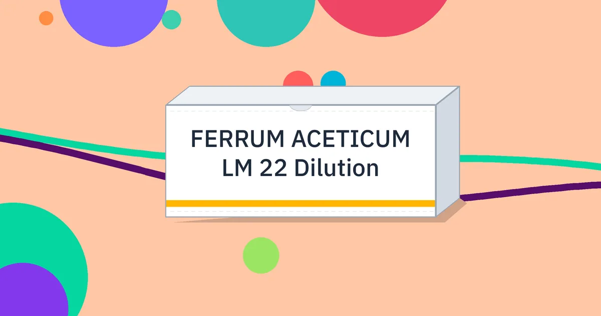 Symbolbild: Packung mit der Aufschrift FERRUM ACETICUM LM 22 Dilution (PZN 13488440) – Verfügbarkeit und Bezug in Apotheken in Frankfurt am Main