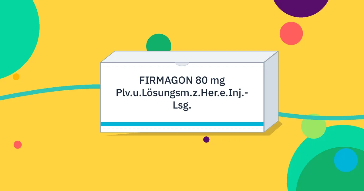 Symbolbild: Packung mit der Aufschrift FIRMAGON 80 mg Plv.u.Lösungsm.z.Her.e.Inj.-Lsg. (PZN 18751474) – Verfügbarkeit und Bezug in Apotheken in Frankfurt am Main