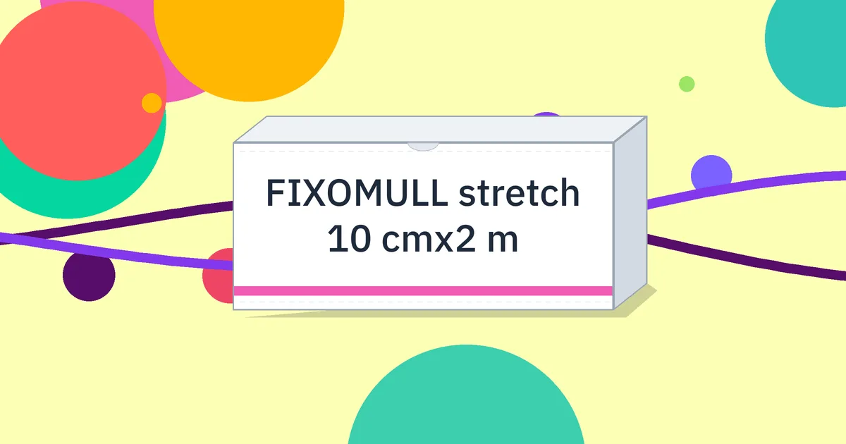 Symbolbild: Packung mit der Aufschrift FIXOMULL stretch 10 cmx2 m (PZN 13571661) – Verfügbarkeit und Bezug in Apotheken in Frankfurt am Main
