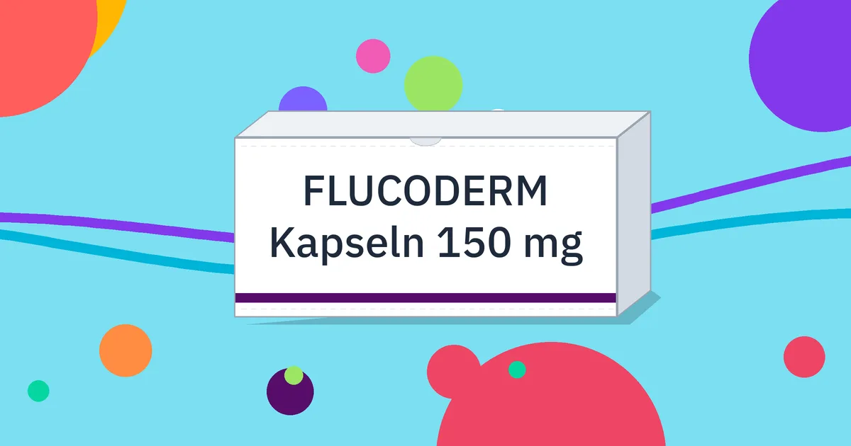 Symbolbild: Packung mit der Aufschrift FLUCODERM Kapseln 150 mg (PZN 04345523) – Verfügbarkeit und Bezug in Apotheken in Frankfurt am Main
