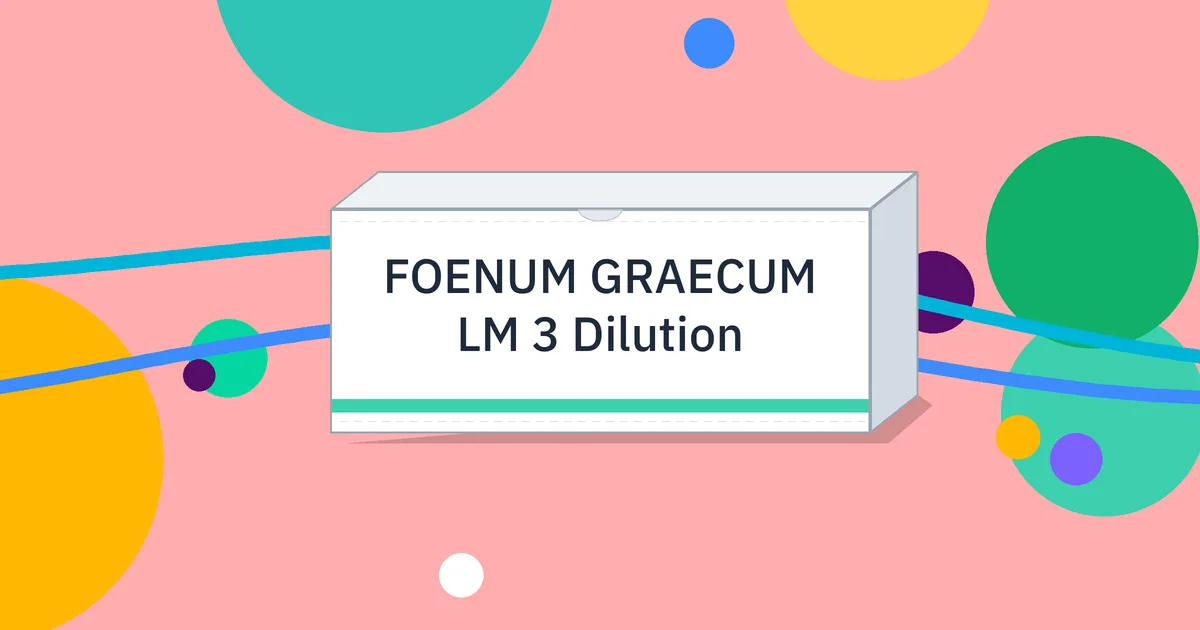 Symbolbild: Packung mit der Aufschrift FOENUM GRAECUM LM 3 Dilution (PZN 13490075) – Verfügbarkeit und Bezug in Apotheken in Frankfurt am Main