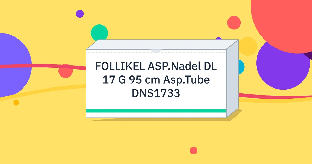 Symbolbild: Packung mit der Aufschrift FOLLIKEL ASP.Nadel DL 17 G 95 cm Asp.Tube DNS1733 (PZN 19055038) – Verfügbarkeit und Bezug in Apotheken in Frankfurt am Main