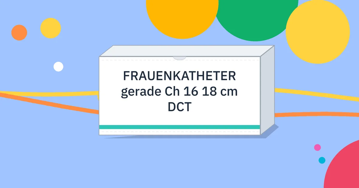 Symbolbild: Packung mit der Aufschrift FRAUENKATHETER gerade Ch 16 18 cm DCT (PZN 11896761) – Verfügbarkeit und Bezug in Apotheken in Frankfurt am Main