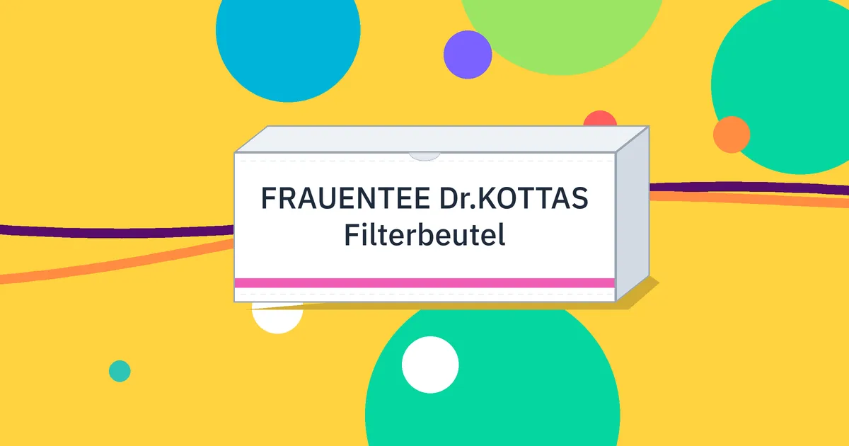 Symbolbild: Packung mit der Aufschrift FRAUENTEE Dr.KOTTAS Filterbeutel (PZN 09919963) – Verfügbarkeit und Bezug in Apotheken in Frankfurt am Main