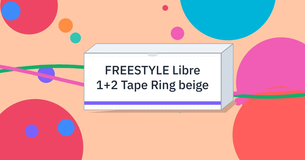 Symbolbild: Packung mit der Aufschrift FREESTYLE Libre 1+2 Tape Ring beige (PZN 18177733) – Verfügbarkeit und Bezug in Apotheken in Frankfurt am Main
