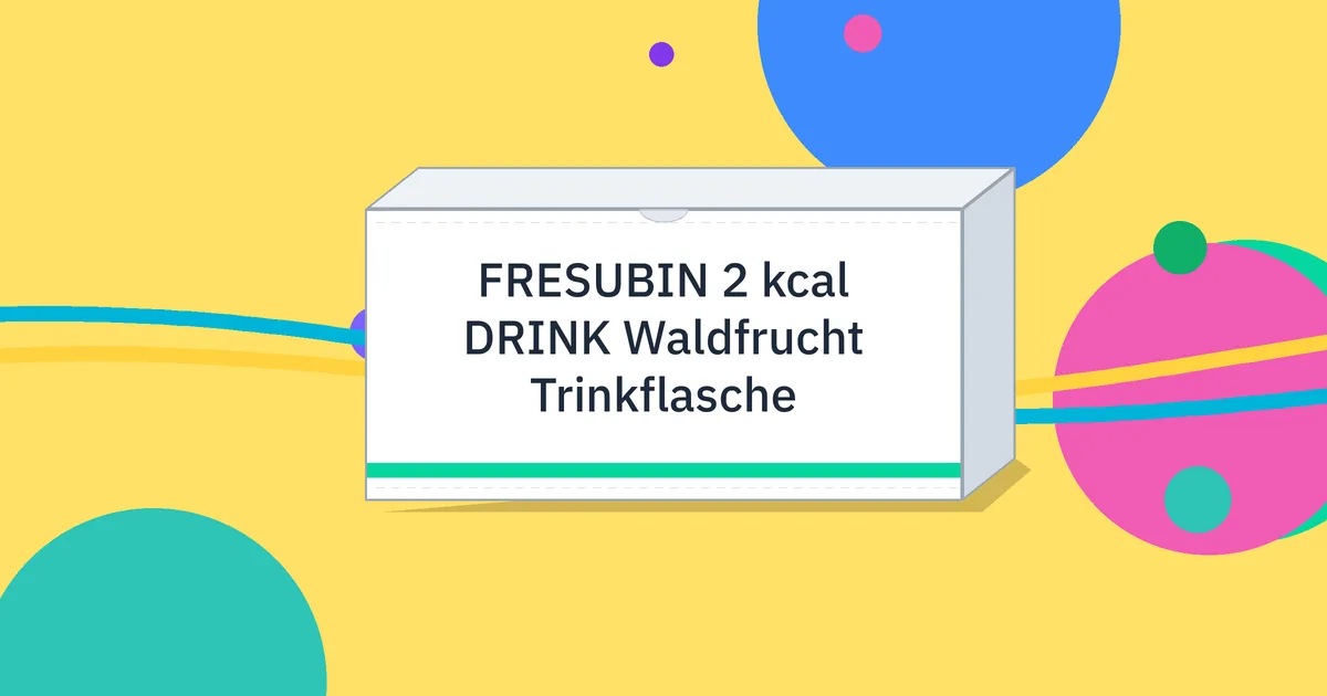 Symbolbild: Packung mit der Aufschrift FRESUBIN 2 kcal DRINK Waldfrucht Trinkflasche (PZN 06470497) – Verfügbarkeit und Bezug in Apotheken in Frankfurt am Main