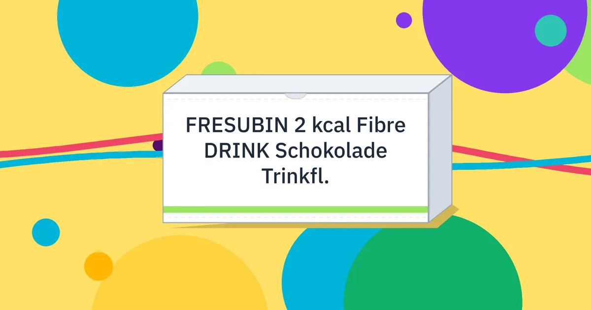 Symbolbild: Packung mit der Aufschrift FRESUBIN 2 kcal Fibre DRINK Schokolade Trinkfl. (PZN 00063762) – Verfügbarkeit und Bezug in Apotheken in Frankfurt am Main