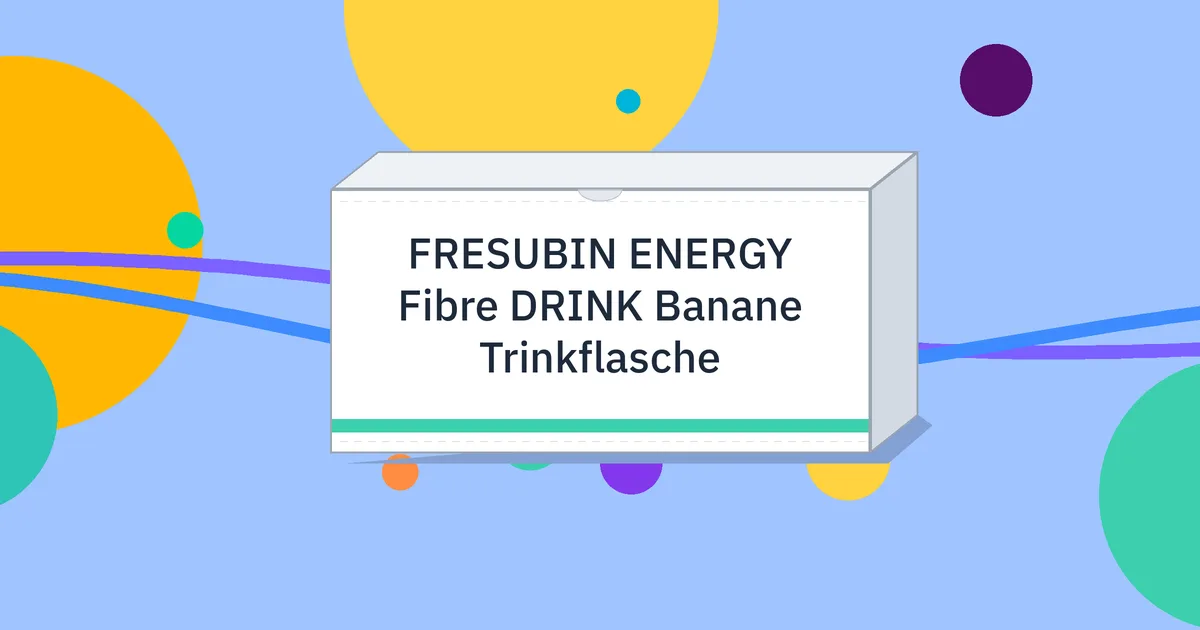 Symbolbild: Packung mit der Aufschrift FRESUBIN ENERGY Fibre DRINK Banane Trinkflasche (PZN 02174885) – Verfügbarkeit und Bezug in Apotheken in Frankfurt am Main