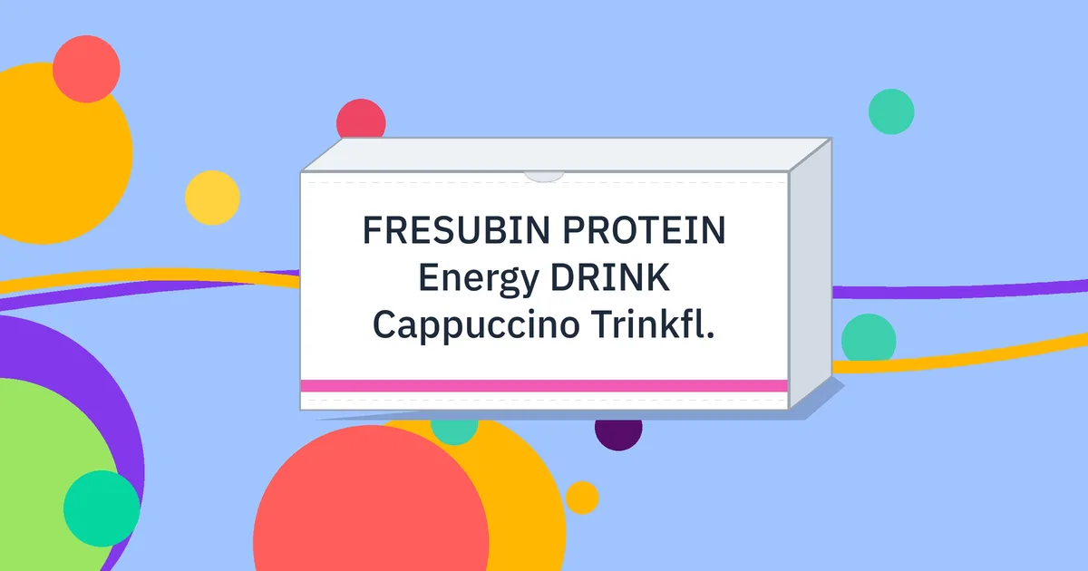 Symbolbild: Packung mit der Aufschrift FRESUBIN PROTEIN Energy DRINK Cappuccino Trinkfl. (PZN 00962733) – Verfügbarkeit und Bezug in Apotheken in Frankfurt am Main