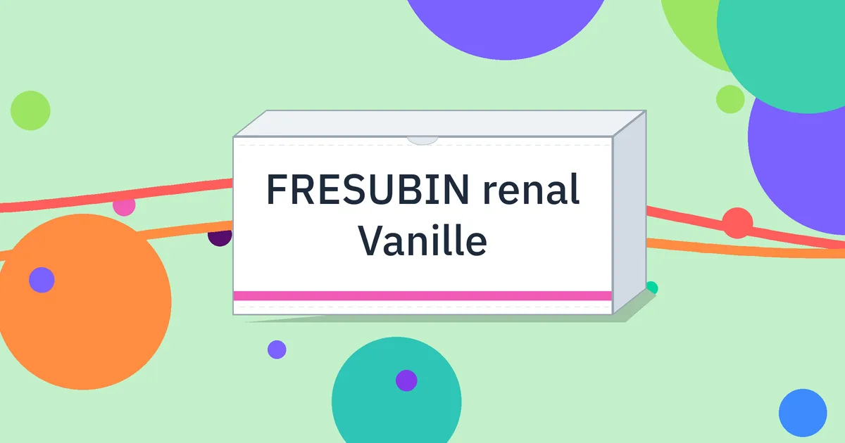 Symbolbild: Packung mit der Aufschrift FRESUBIN renal Vanille (PZN 19860277) – Verfügbarkeit und Bezug in Apotheken in Frankfurt am Main