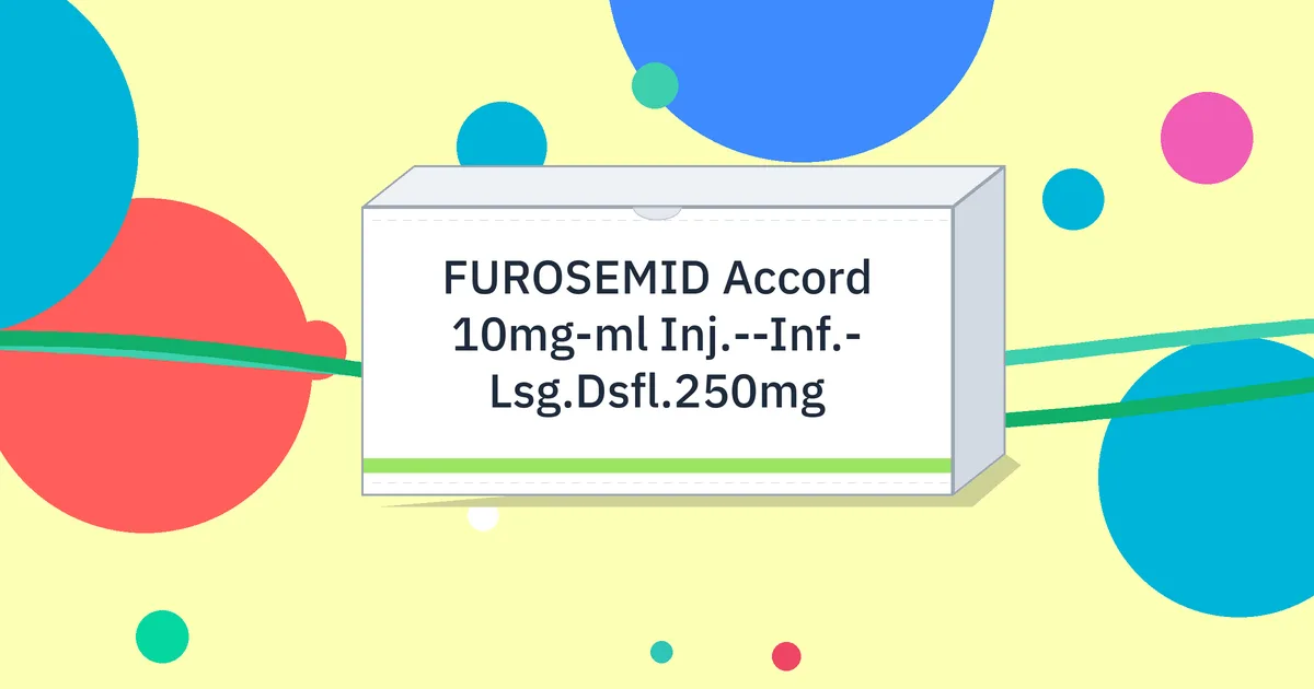 Symbolbild: Packung mit der Aufschrift FUROSEMID Accord 10mg-ml Inj.--Inf.-Lsg.Dsfl.250mg (PZN 11854171) – Verfügbarkeit und Bezug in Apotheken in Frankfurt am Main