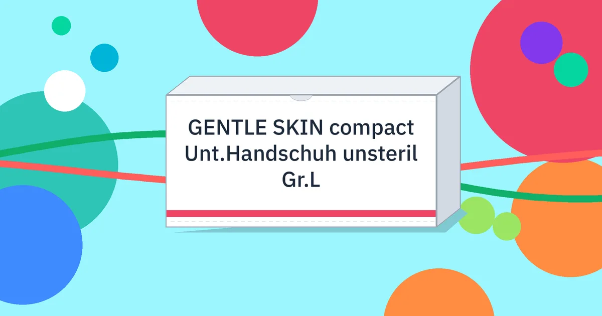 Symbolbild: Packung mit der Aufschrift GENTLE SKIN compact Unt.Handschuh unsteril Gr.L (PZN 05522424) – Verfügbarkeit und Bezug in Apotheken in Frankfurt am Main