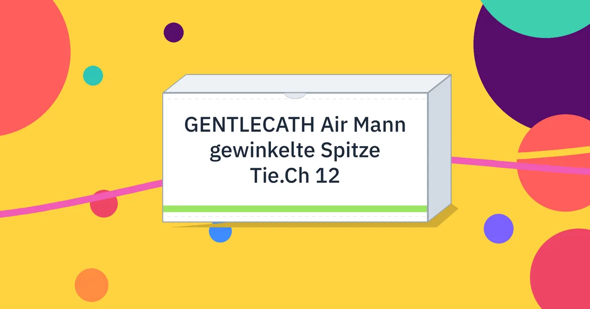Symbolbild: Packung mit der Aufschrift GENTLECATH Air Mann gewinkelte Spitze Tie.Ch 12 (PZN 17447107) – Verfügbarkeit und Bezug in Apotheken in Frankfurt am Main
