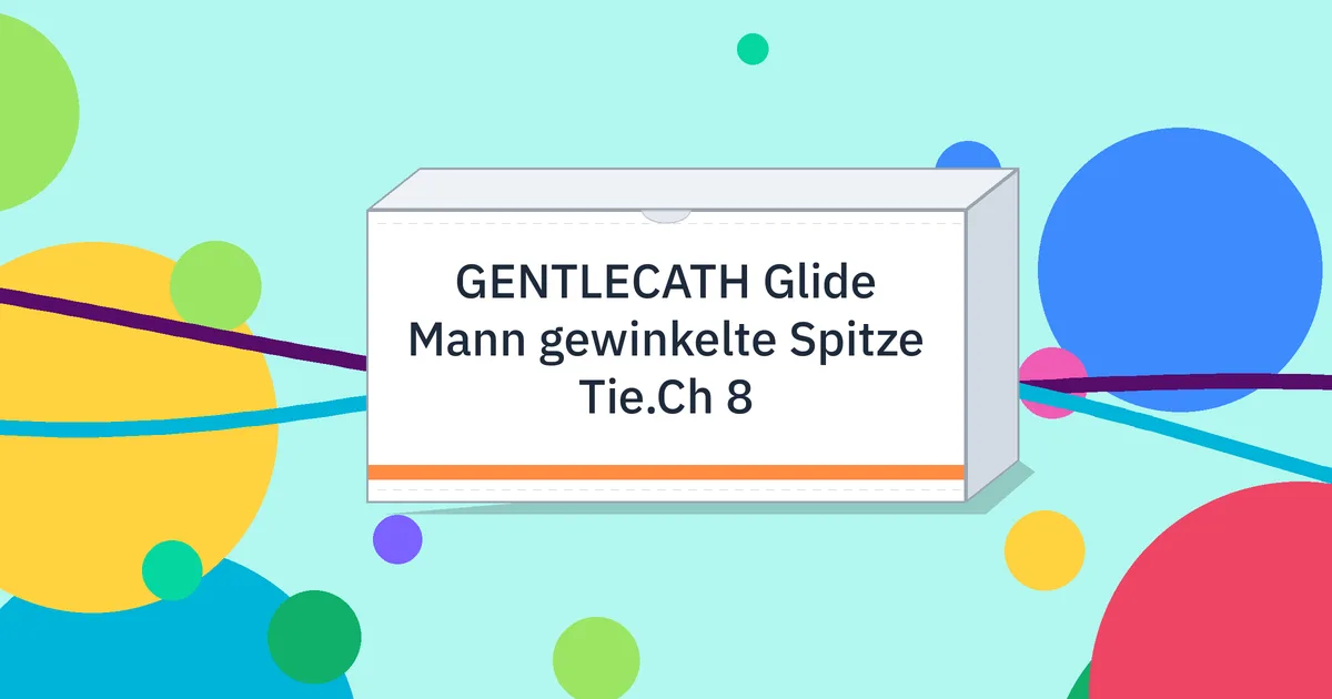 Symbolbild: Packung mit der Aufschrift GENTLECATH Glide Mann gewinkelte Spitze Tie.Ch 8 (PZN 13918863) – Verfügbarkeit und Bezug in Apotheken in Frankfurt am Main