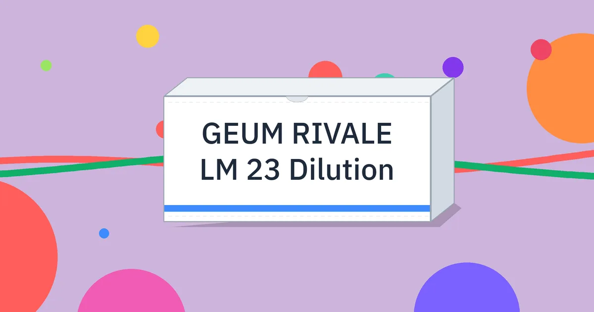 Symbolbild: Packung mit der Aufschrift GEUM RIVALE LM 23 Dilution (PZN 13542949) – Verfügbarkeit und Bezug in Apotheken in Frankfurt am Main