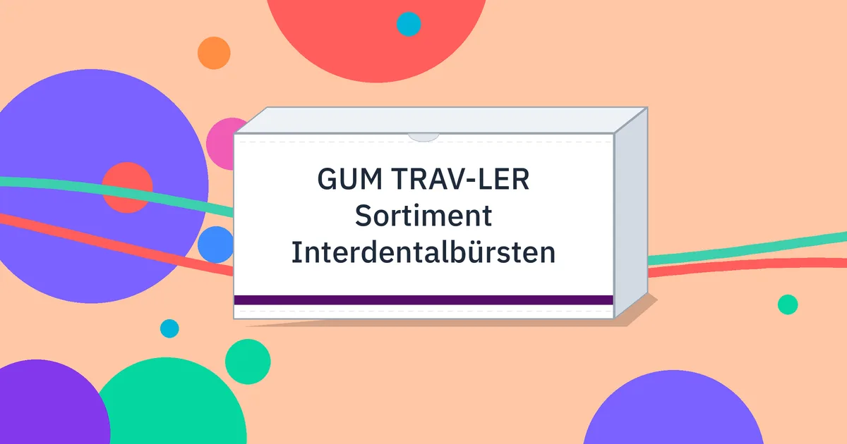 Symbolbild: Packung mit der Aufschrift GUM TRAV-LER Sortiment Interdentalbürsten (PZN 10018975) – Verfügbarkeit und Bezug in Apotheken in Frankfurt am Main