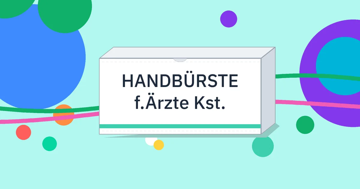 Symbolbild: Packung mit der Aufschrift HANDBÜRSTE f.Ärzte Kst. (PZN 03017194) – Verfügbarkeit und Bezug in Apotheken in Frankfurt am Main