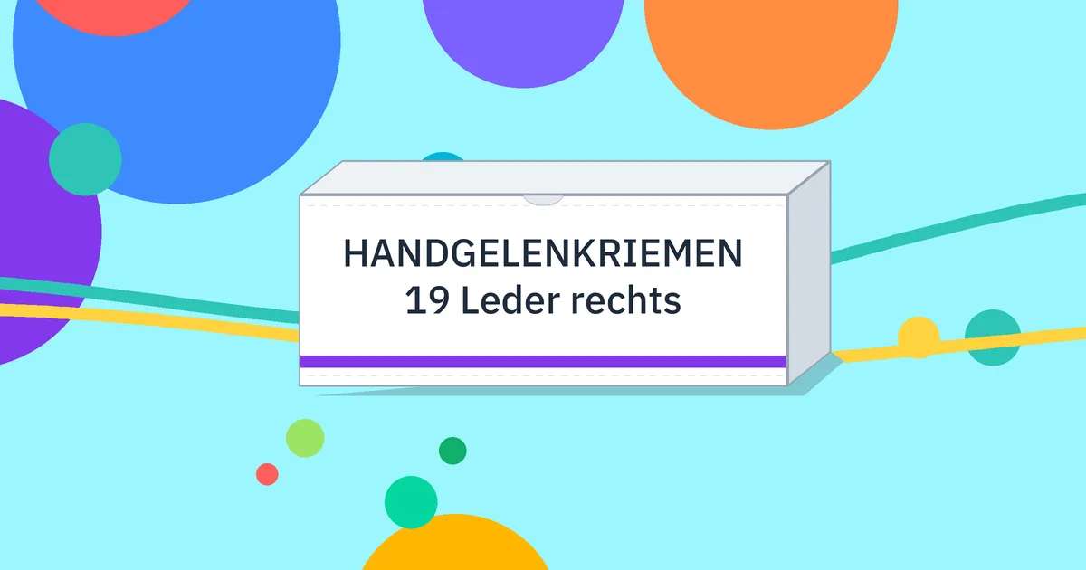 Symbolbild: Packung mit der Aufschrift HANDGELENKRIEMEN 19 Leder rechts (PZN 01727655) – Verfügbarkeit und Bezug in Apotheken in Frankfurt am Main