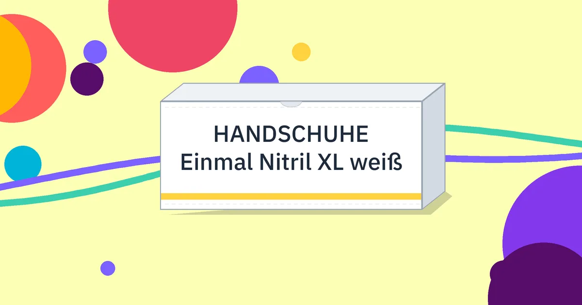 Symbolbild: Packung mit der Aufschrift HANDSCHUHE Einmal Nitril XL weiß (PZN 02500149) – Verfügbarkeit und Bezug in Apotheken in Frankfurt am Main