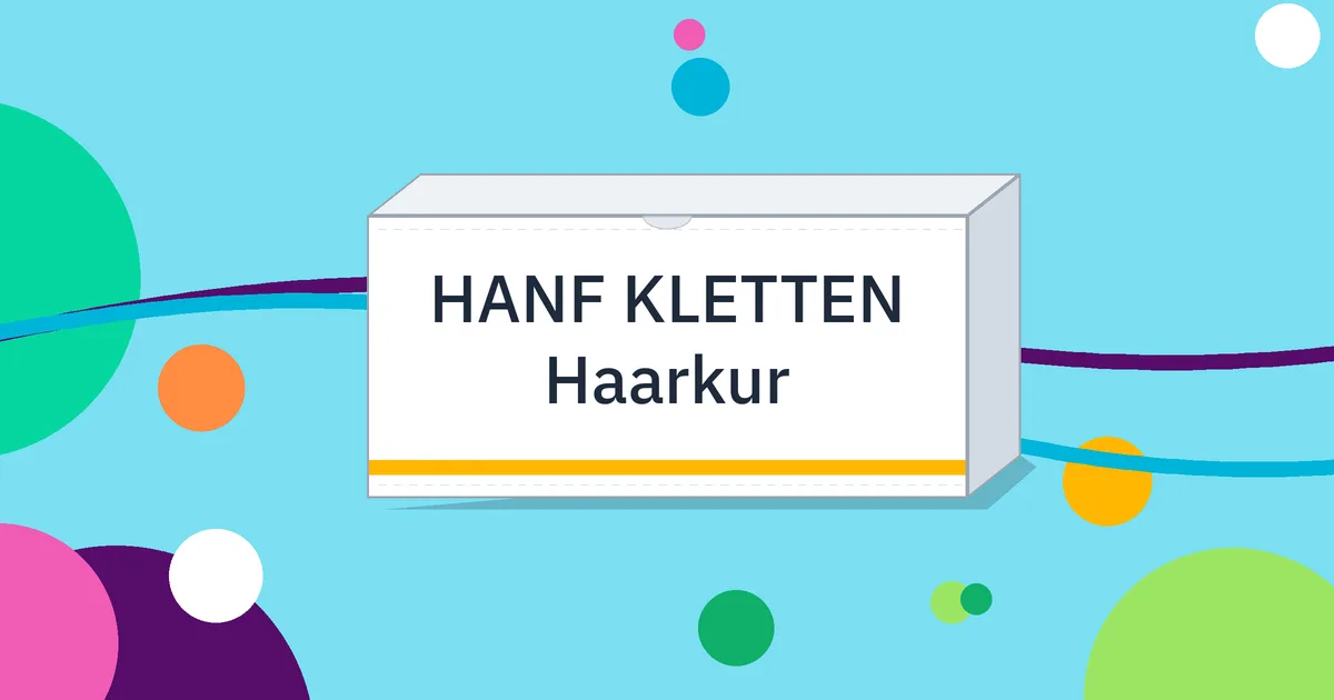 Symbolbild: Packung mit der Aufschrift HANF KLETTEN Haarkur (PZN 08487303) – Verfügbarkeit und Bezug in Apotheken in Frankfurt am Main