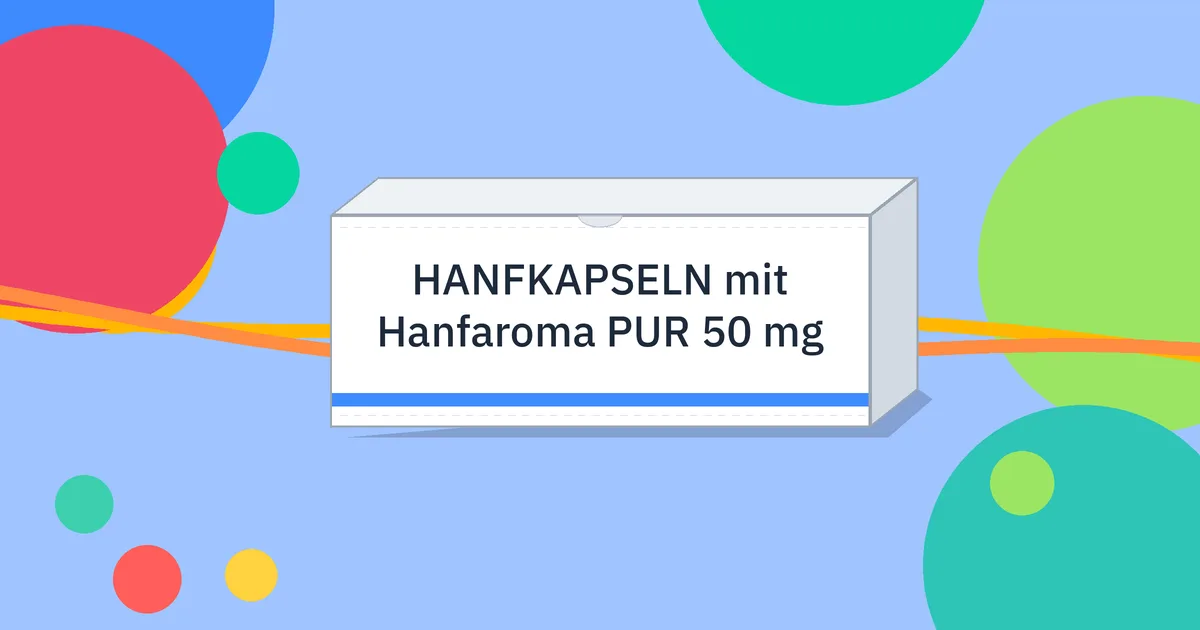 Symbolbild: Packung mit der Aufschrift HANFKAPSELN mit Hanfaroma PUR 50 mg (PZN 16400262) – Verfügbarkeit und Bezug in Apotheken in Frankfurt am Main
