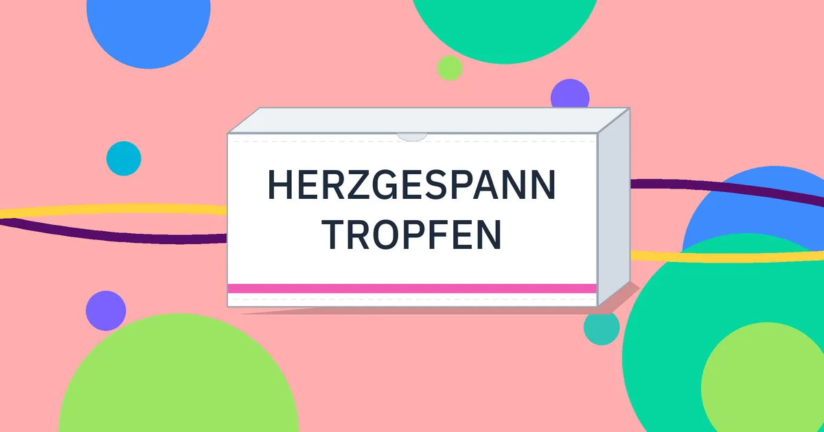 Symbolbild: Packung mit der Aufschrift HERZGESPANN TROPFEN (PZN 14281899) – Verfügbarkeit und Bezug in Apotheken in Frankfurt am Main