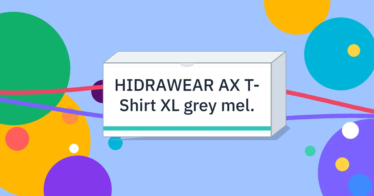 Symbolbild: Packung mit der Aufschrift HIDRAWEAR AX T-Shirt XL grey mel. (PZN 17419163) – Verfügbarkeit und Bezug in Apotheken in Frankfurt am Main