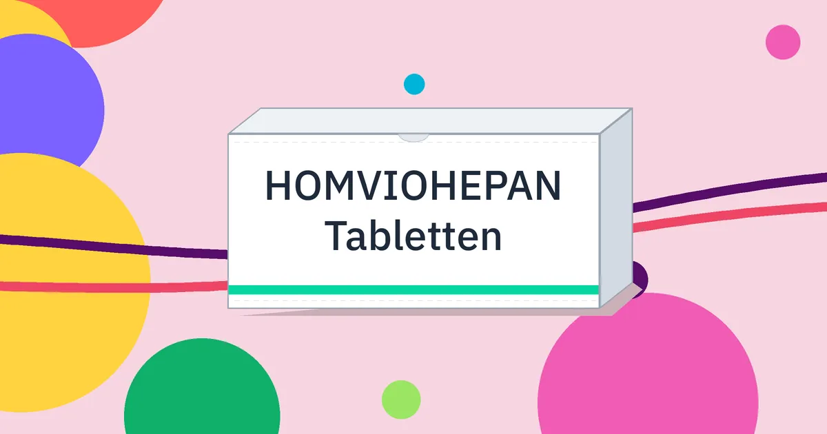 Symbolbild: Packung mit der Aufschrift HOMVIOHEPAN Tabletten (PZN 00380072) – Verfügbarkeit und Bezug in Apotheken in Frankfurt am Main