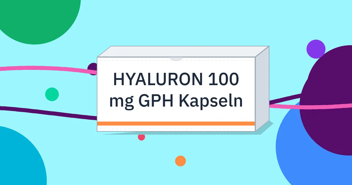 Symbolbild: Packung mit der Aufschrift HYALURON 100 mg GPH Kapseln (PZN 09324075) – Verfügbarkeit und Bezug in Apotheken in Frankfurt am Main