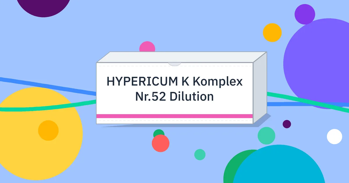 Symbolbild: Packung mit der Aufschrift HYPERICUM K Komplex Nr.52 Dilution (PZN 04484383) – Verfügbarkeit und Bezug in Apotheken in Frankfurt am Main