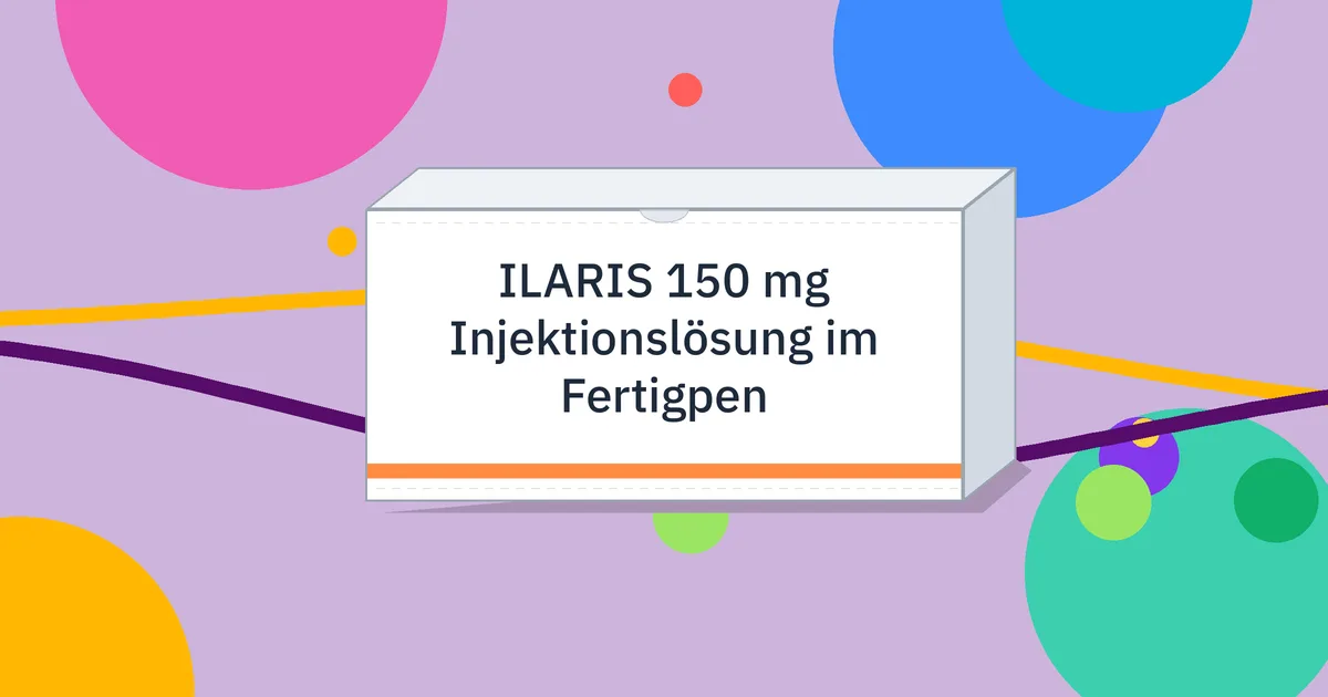 Symbolbild: Packung mit der Aufschrift ILARIS 150 mg Injektionslösung im Fertigpen (PZN 19513529) – Verfügbarkeit und Bezug in Apotheken in Frankfurt am Main