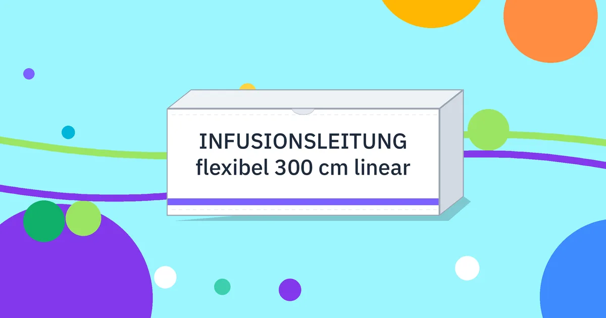 Symbolbild: Packung mit der Aufschrift INFUSIONSLEITUNG flexibel 300 cm linear (PZN 13425155) – Verfügbarkeit und Bezug in Apotheken in Frankfurt am Main
