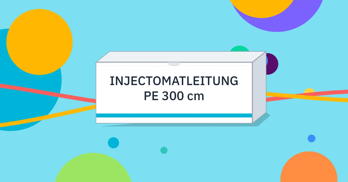 Symbolbild: Packung mit der Aufschrift INJECTOMATLEITUNG PE 300 cm (PZN 03455416) – Verfügbarkeit und Bezug in Apotheken in Frankfurt am Main