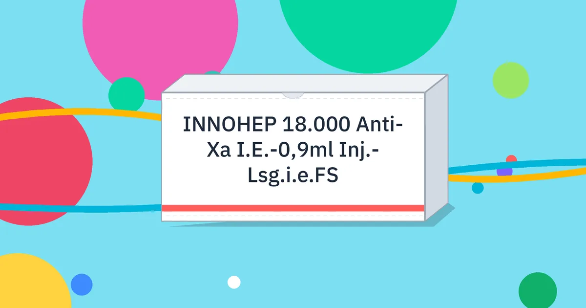 Symbolbild: Packung mit der Aufschrift INNOHEP 18.000 Anti-Xa I.E.-0,9ml Inj.-Lsg.i.e.FS (PZN 18379968) – Verfügbarkeit und Bezug in Apotheken in Frankfurt am Main