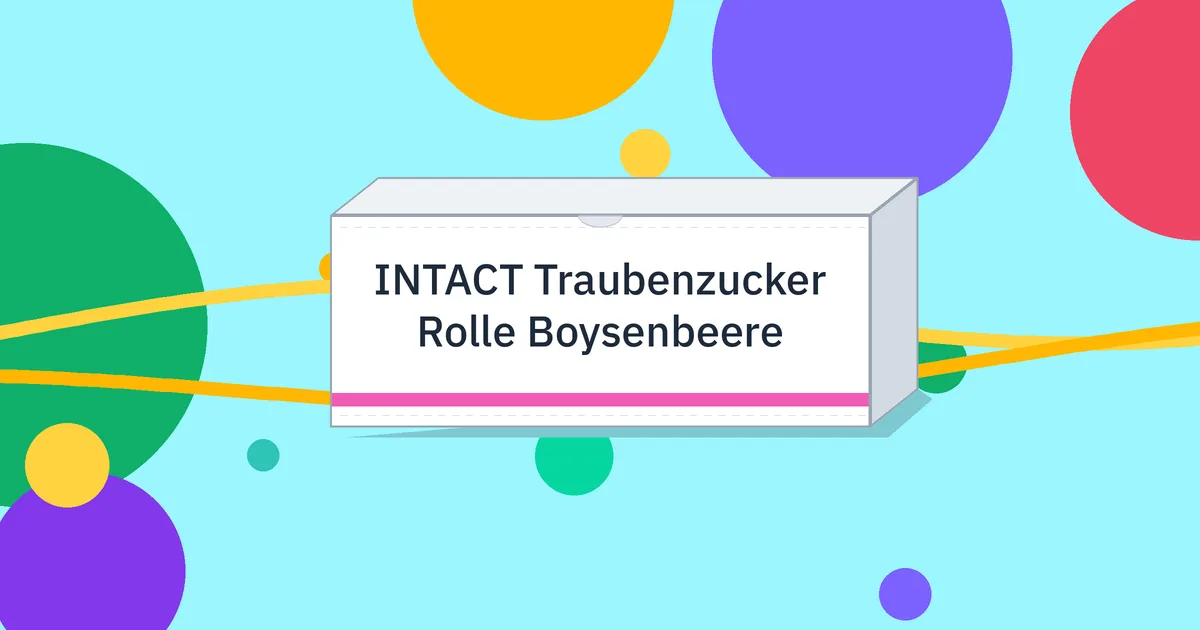 Symbolbild: Packung mit der Aufschrift INTACT Traubenzucker Rolle Boysenbeere (PZN 02735036) – Verfügbarkeit und Bezug in Apotheken in Frankfurt am Main